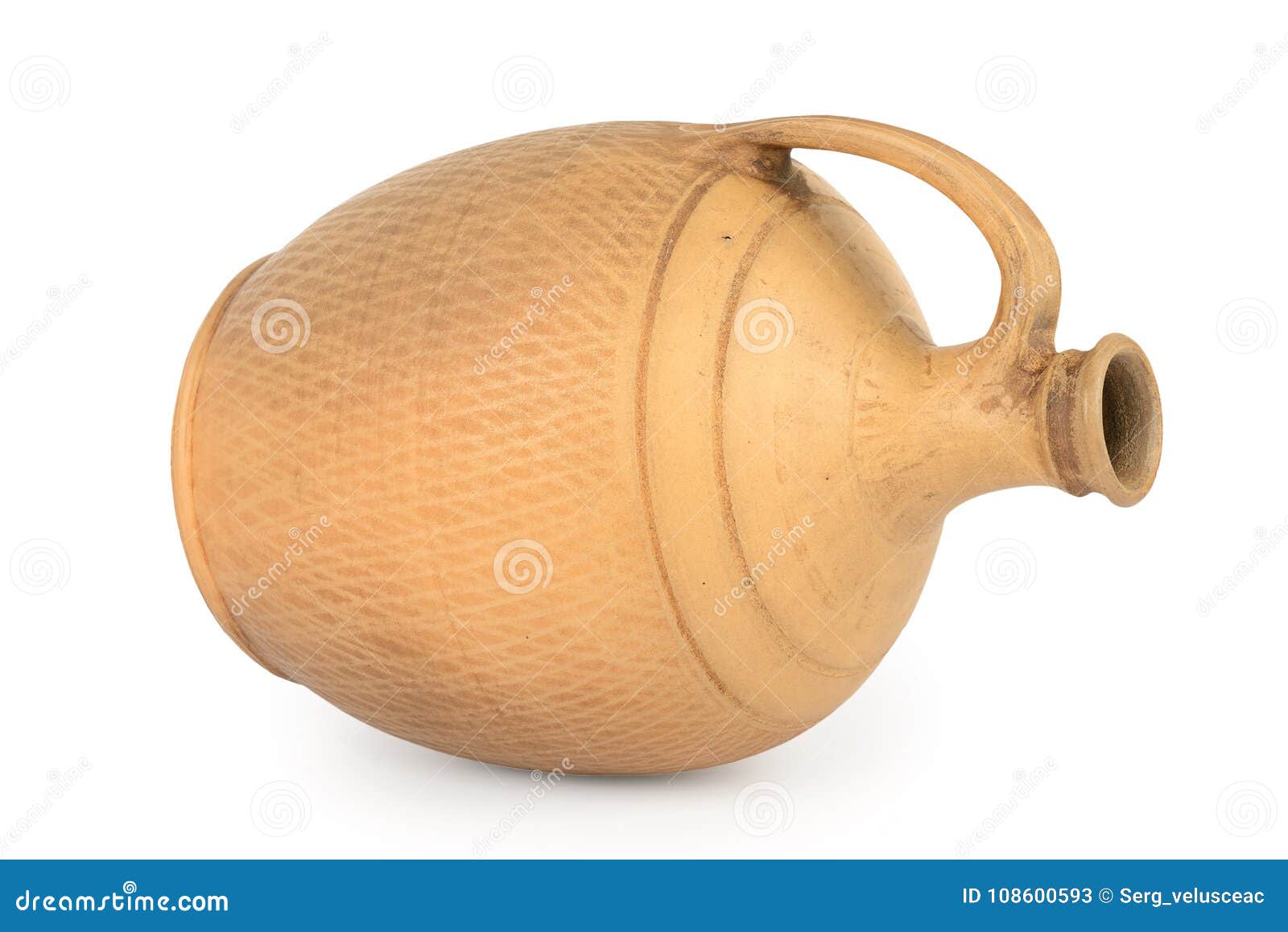 Large Ceramic Amphora with Handle on White Stock Image - Image of ...