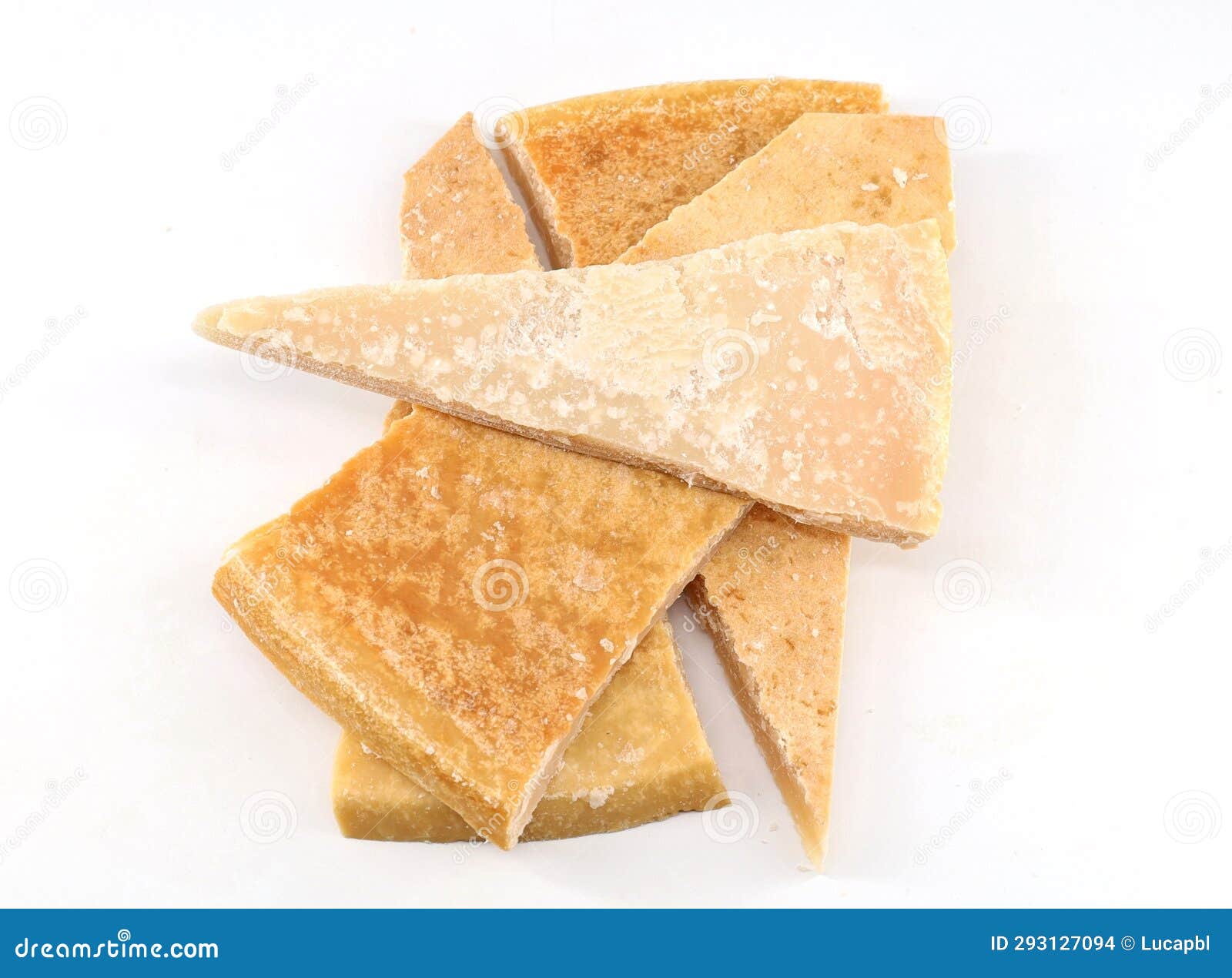 Large Thick Rinds of Aged Cheese on White Background. Stock Photo ...