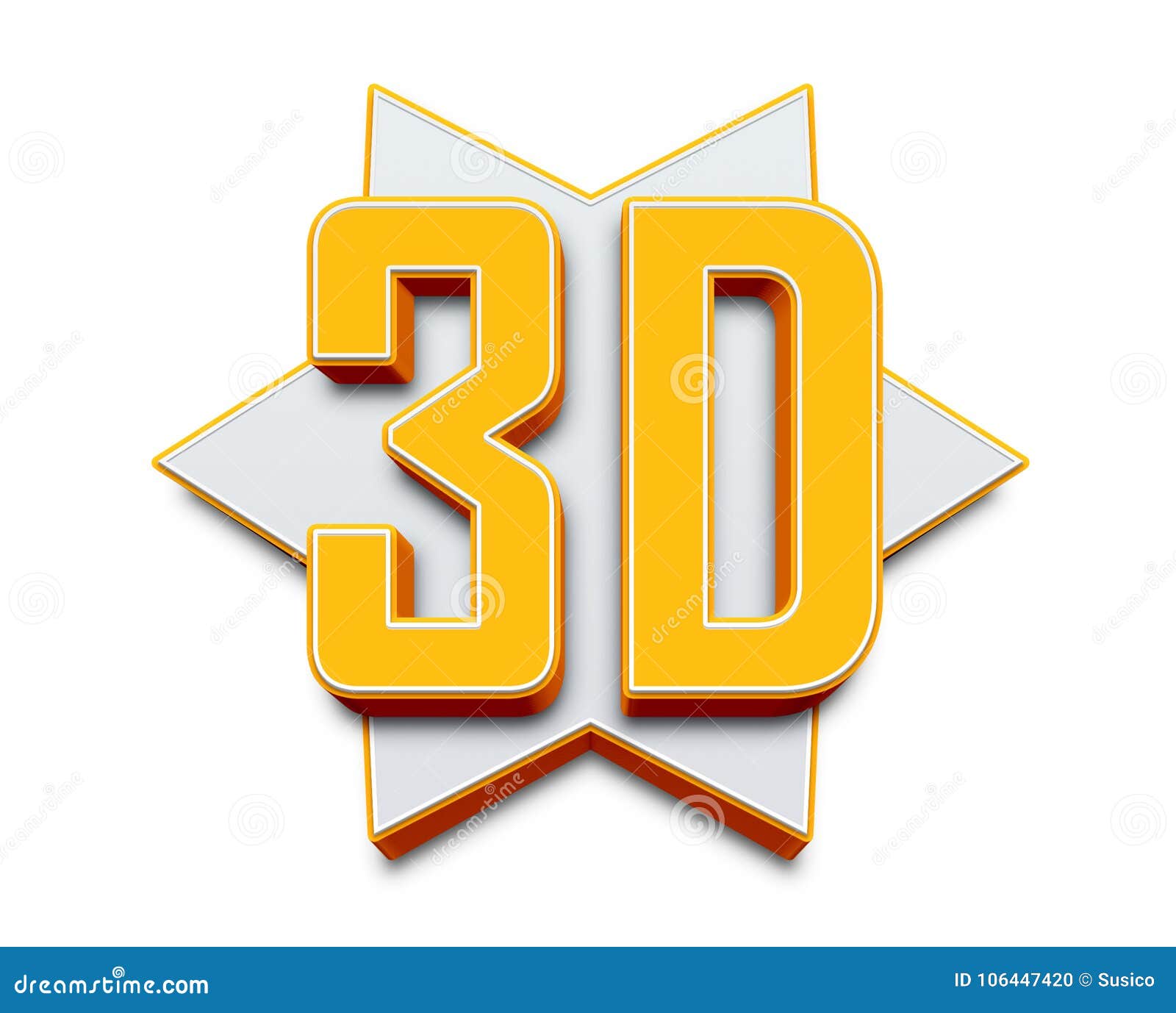 Large Three-dimensional Logo on a White Isolated Matte Background ...