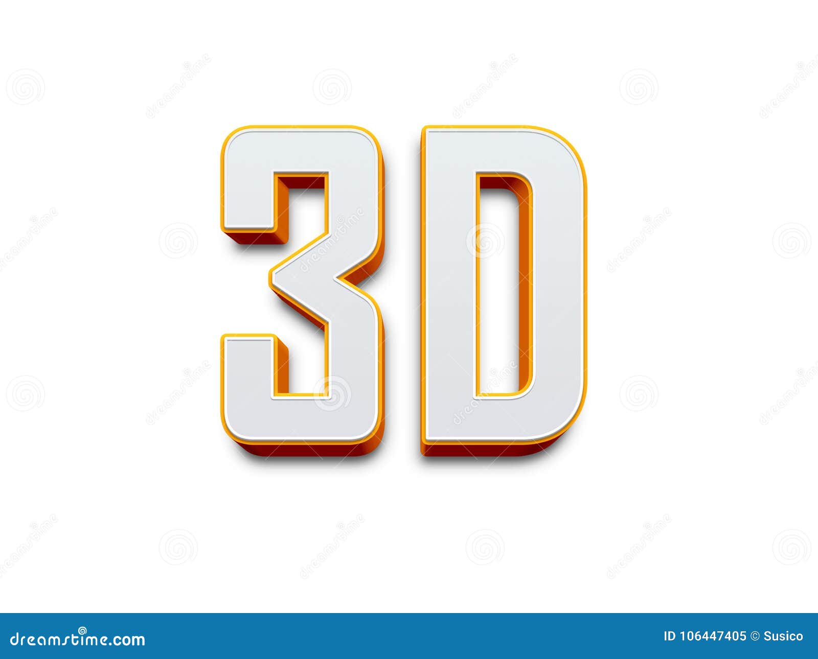 Large Three-dimensional Logo on a White Isolated Matte Background ...