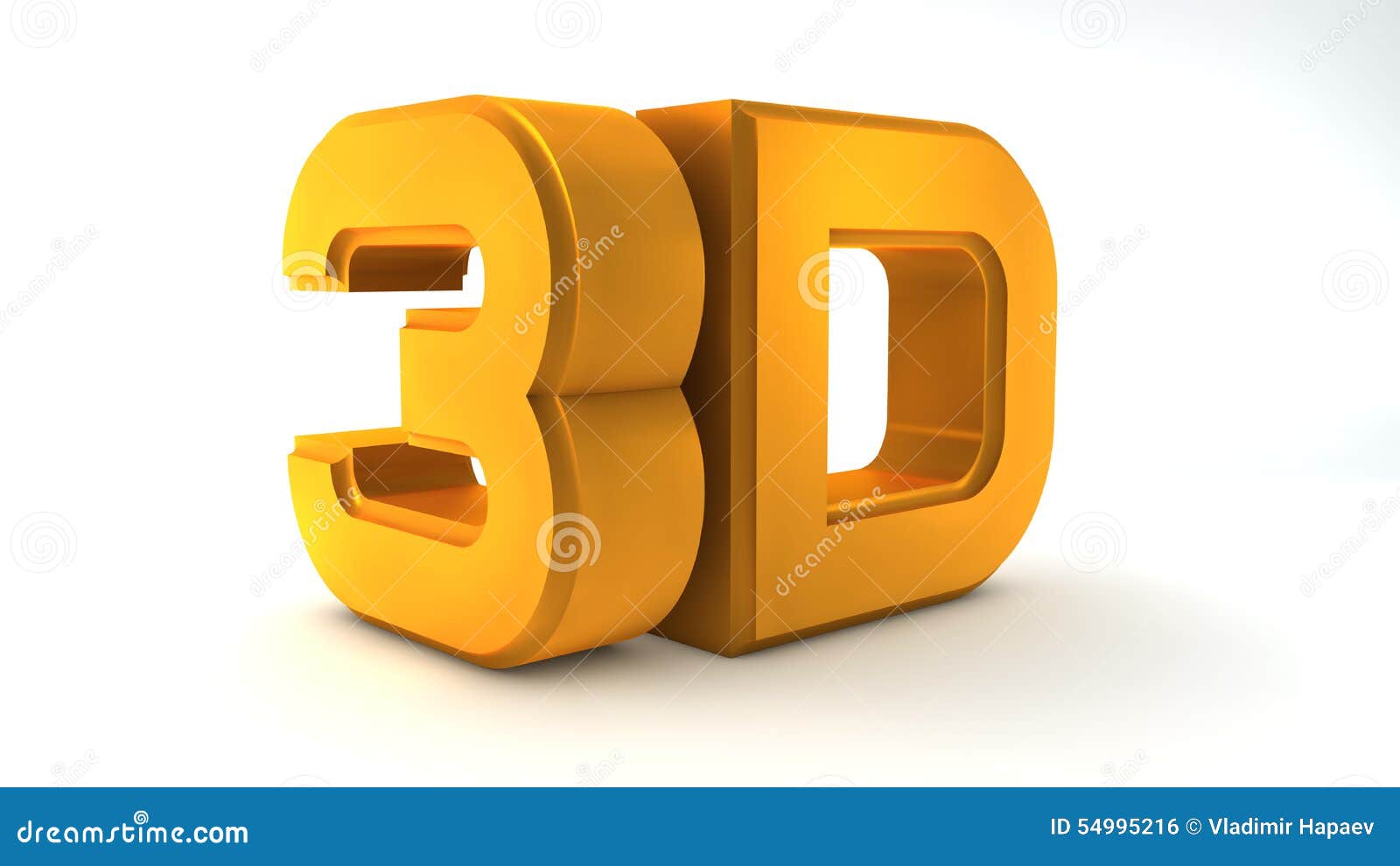 Large Three-dimensional Logo on a White Isolated Stock Illustration ...