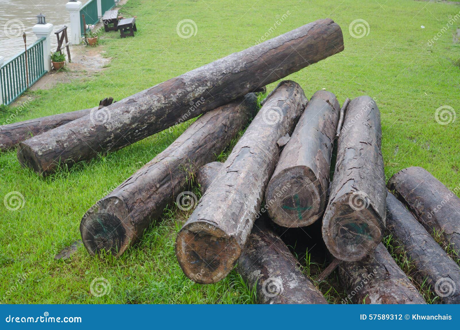 Large Timber for Construction. Stock Photo - Image of backdrop, stack ...