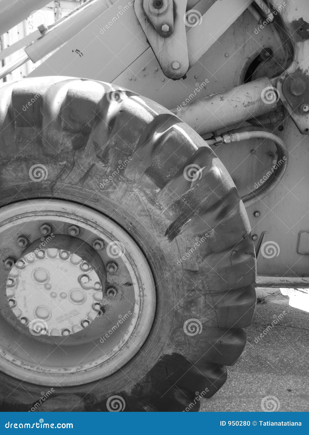 Large Tire on Heavy Equipment Stock Photo - Image of transportation ...