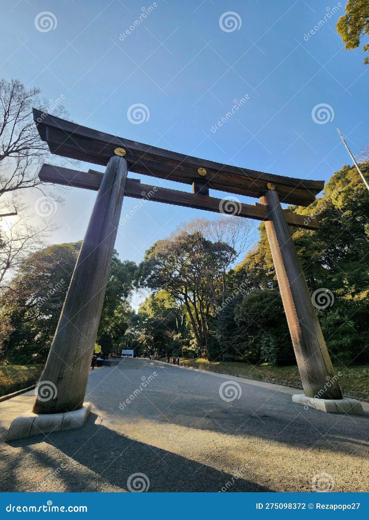 A Large Torii Gate is Shown in a Park Stock Photo - Image of japan ...