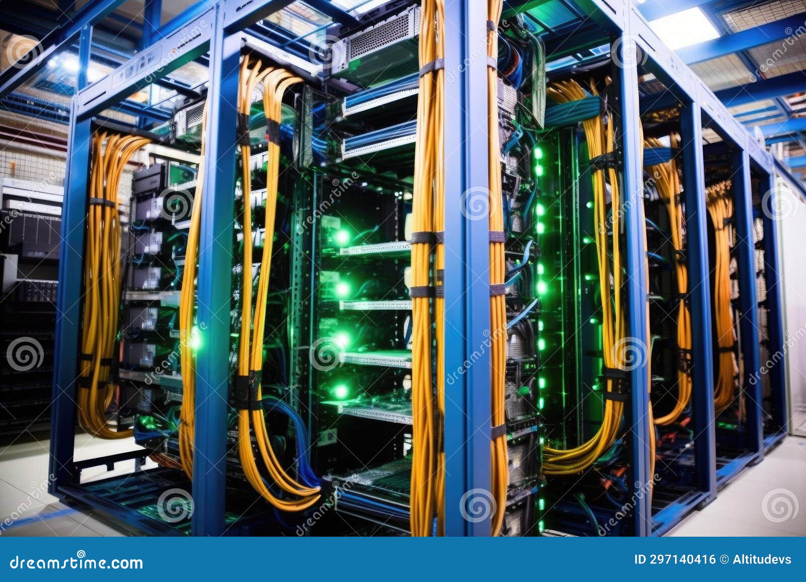 A Large Tower Server in a Computer Data Center Stock Photo - Image of ...