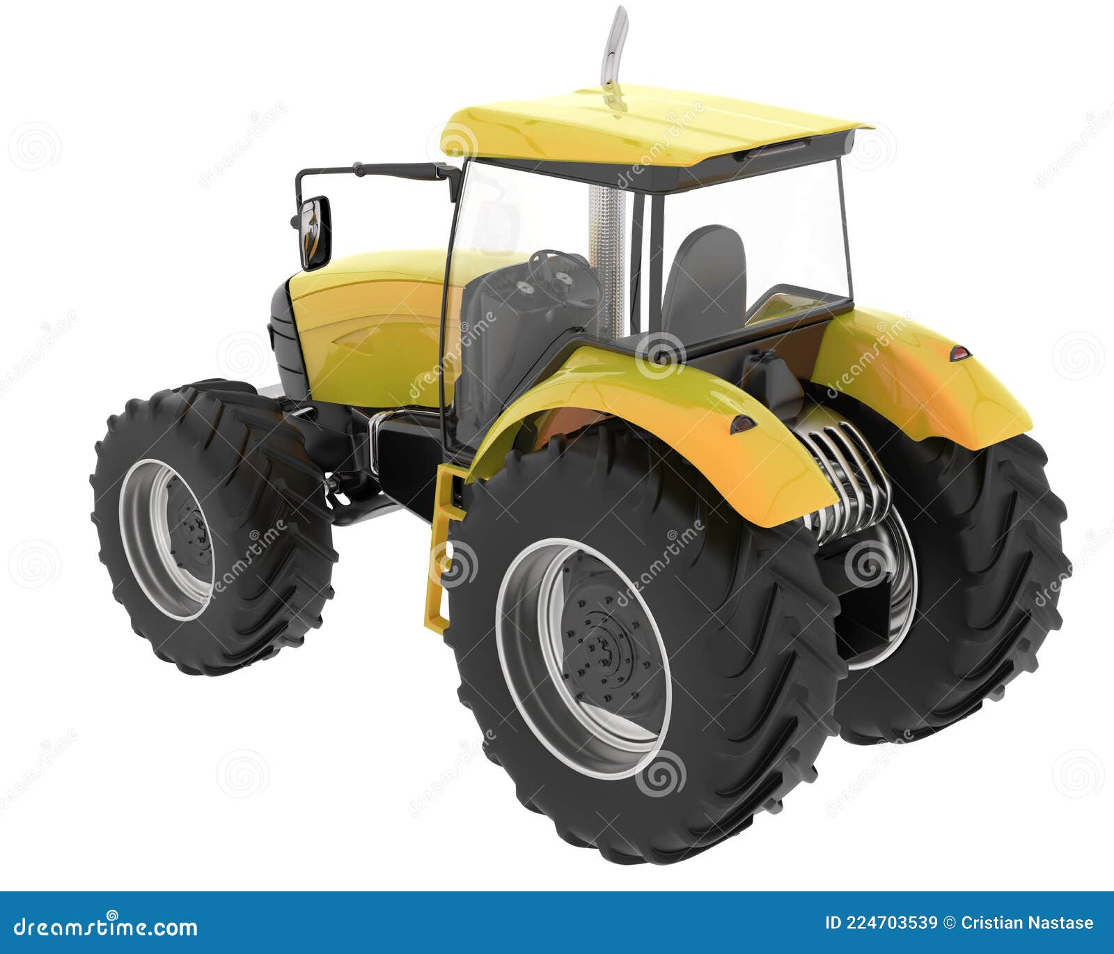 Large Tractor Isolated on Background. 3d Rendering - Illustration Stock ...