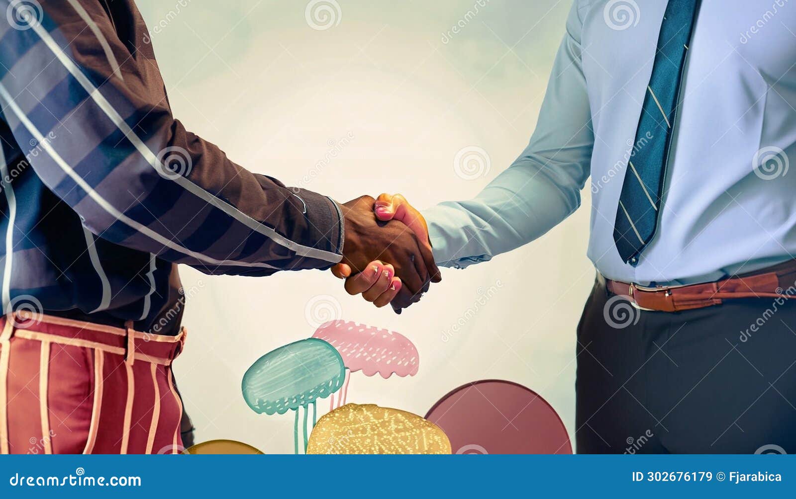 Large Traders Shaking Hands Stock Illustration - Illustration of ...
