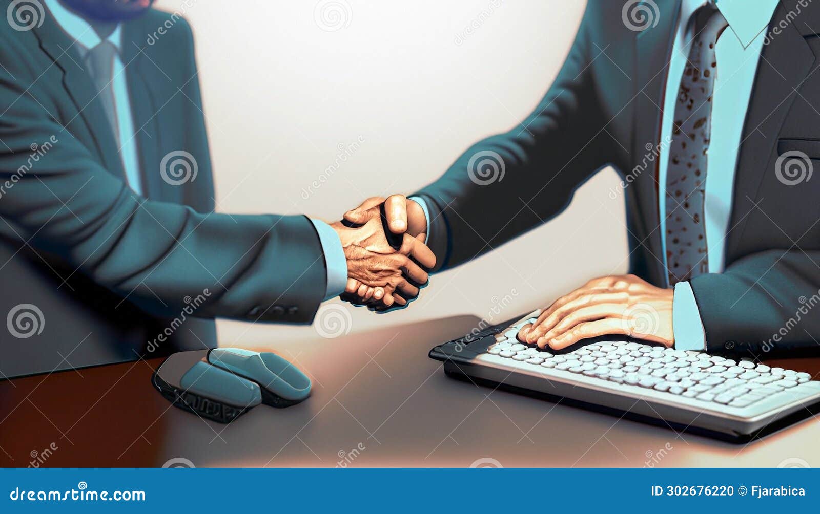 Large Traders Shaking Hands Stock Illustration - Illustration of boss ...