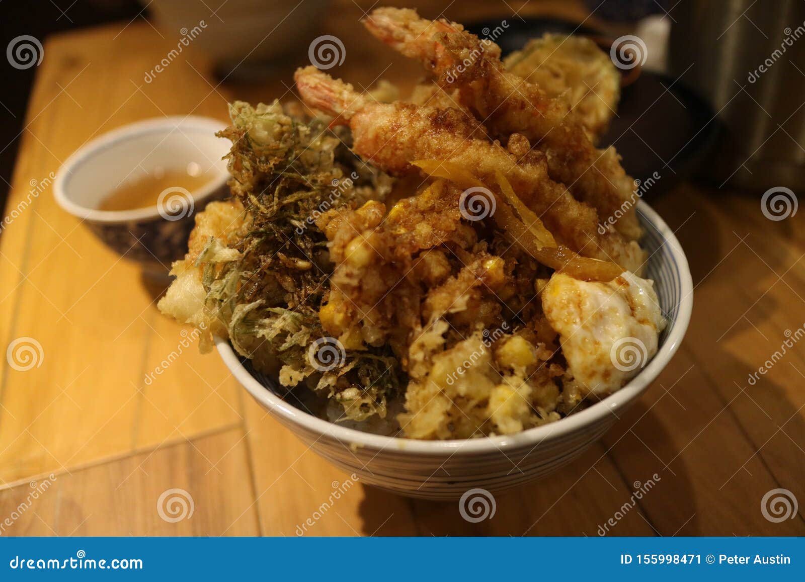 Large Traditional Japanese Tendon Dish in High-class Japanese ...
