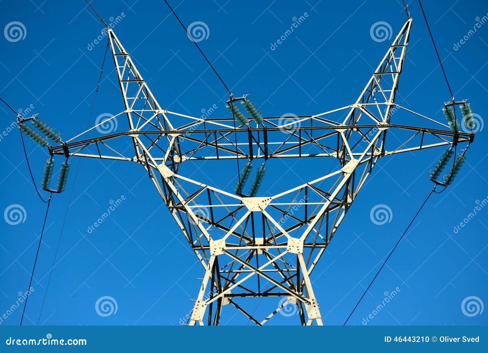 Large Transmission Towers In The Countryside. Different Types Of ...