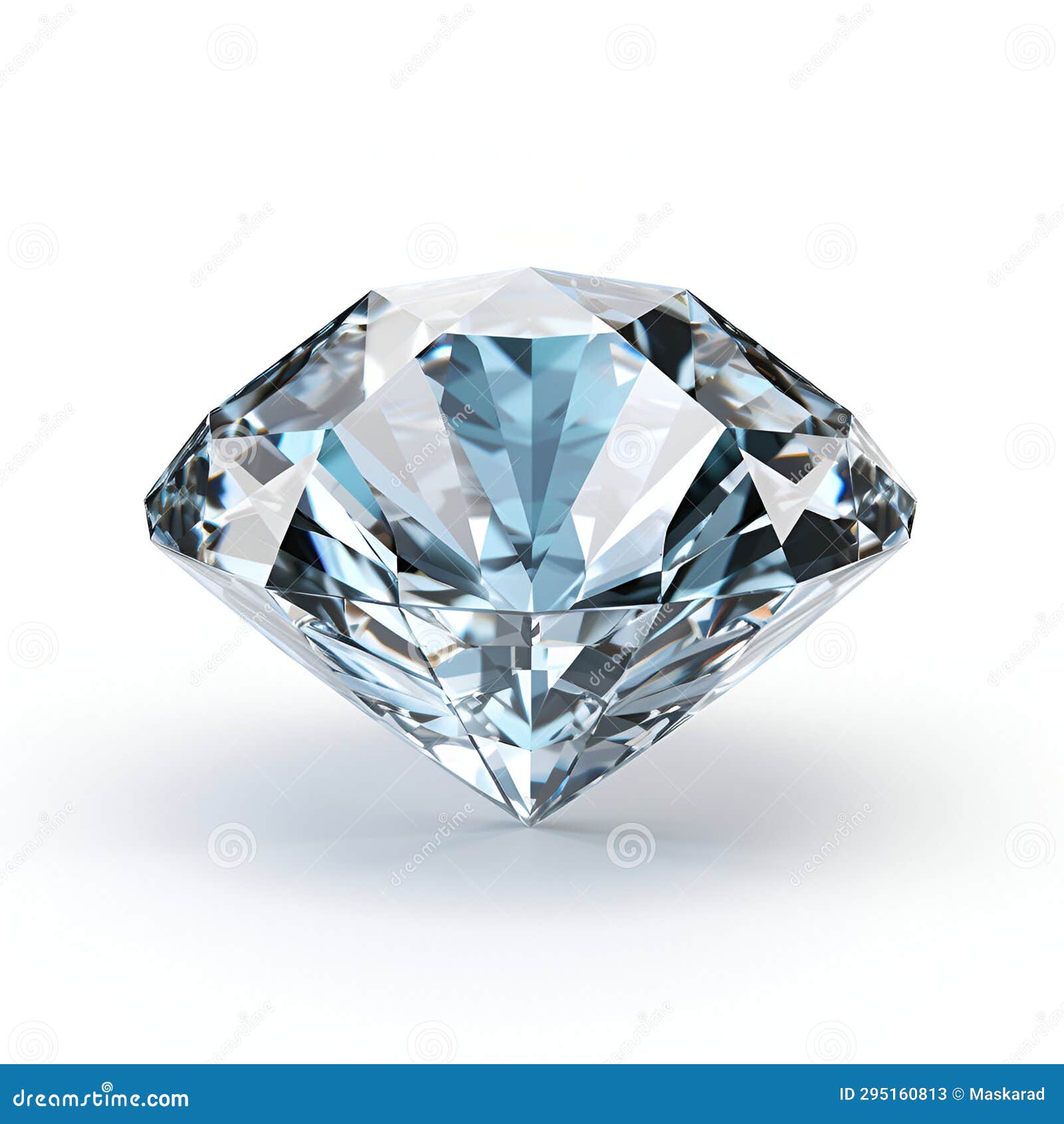 A Large Transparent Processed Diamond, a Gemstone on a White Background ...