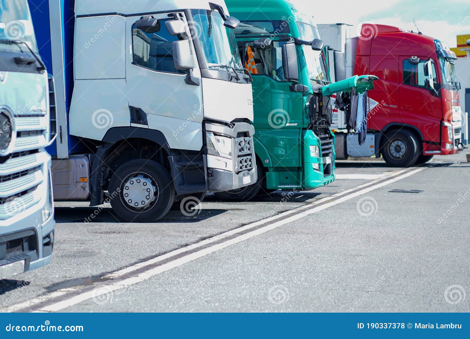 Large Transport Vehicle Parked on a Large Parking Stock Photo - Image ...