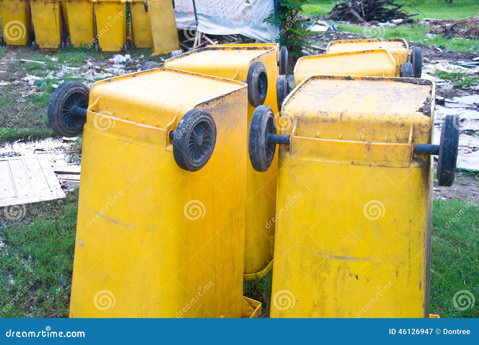 Large trash cans stock image. Image of cans, management - 46126947