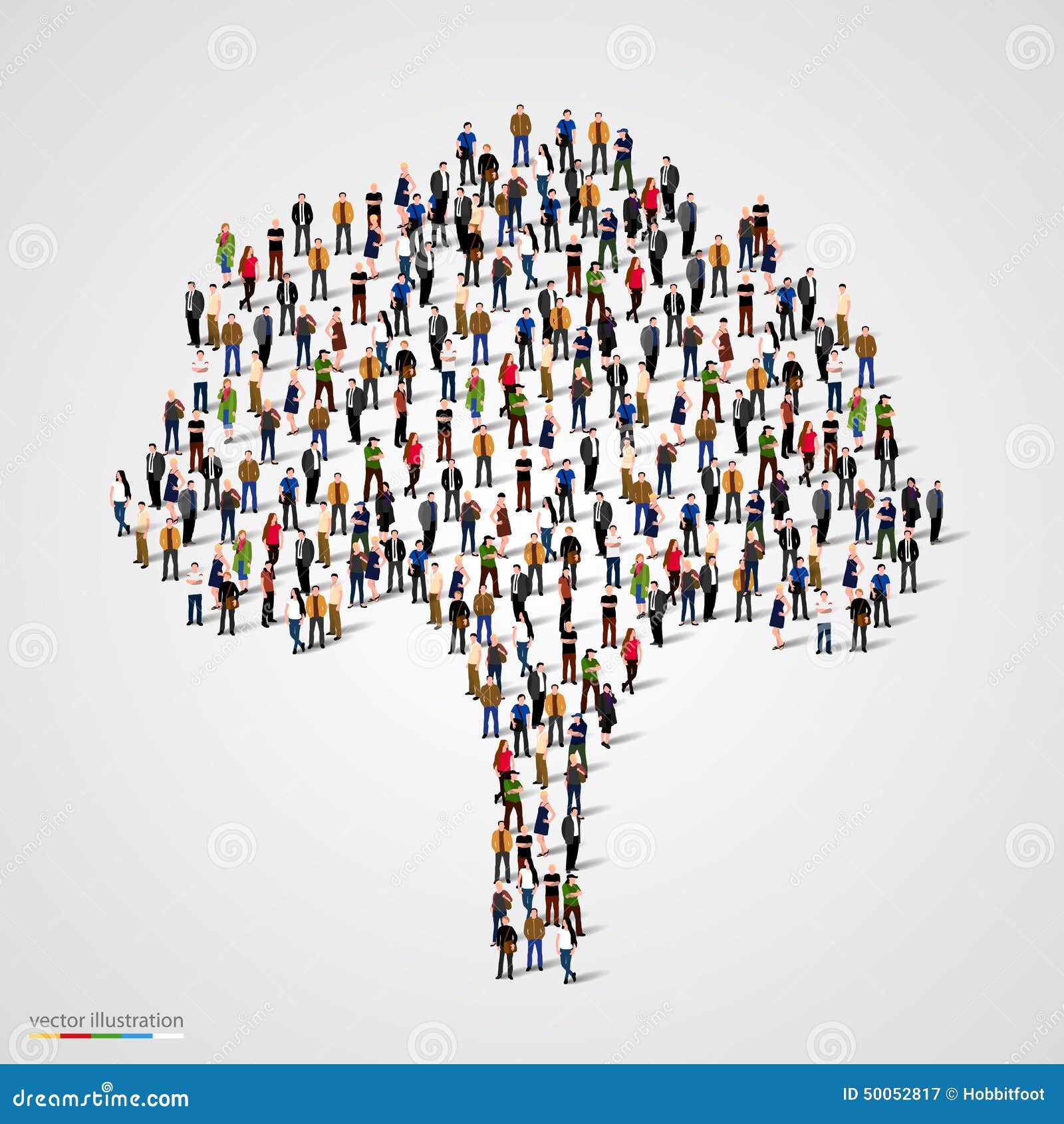 Tree Formed Entirely By Interconnected Human Figures, Symbolizing Unity ...