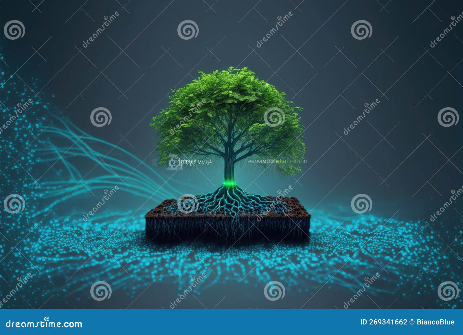 A Large Tree Growing on the Micro Chip Computer Circuit Board Stock ...