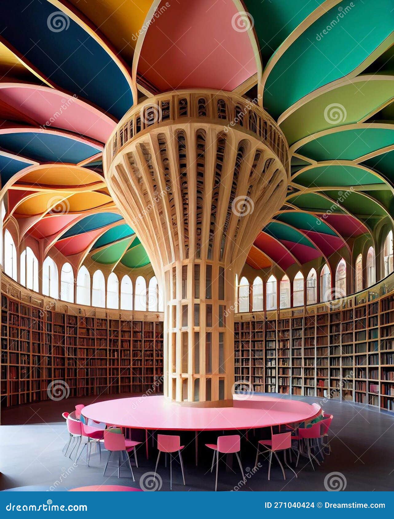 A Large Tree Inside a Building with a Large Dome and a Glass Ceiling ...