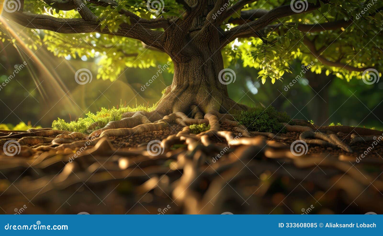 A Large Tree and Long Roots of this Tree in the Forest. the Roots are ...