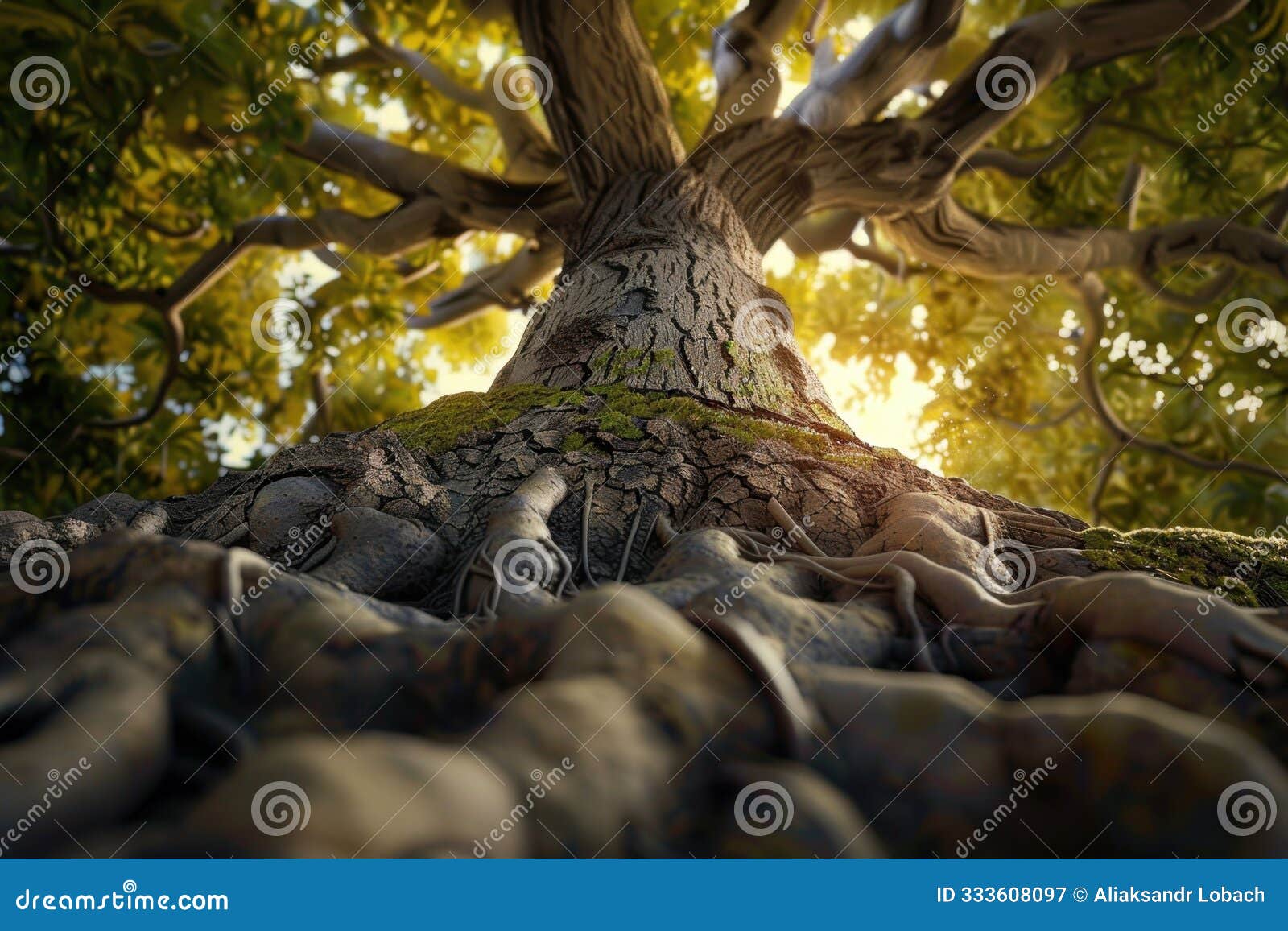 A Large Tree and Long Roots of this Tree in the Forest. the Roots are ...