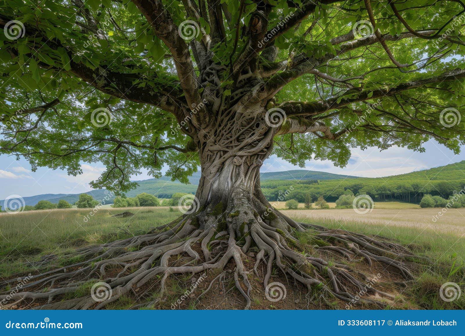 A Large Tree and Long Roots of this Tree in the Forest. the Roots are ...