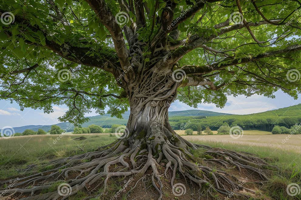 A Large Tree and Long Roots of this Tree in the Forest. the Roots are ...