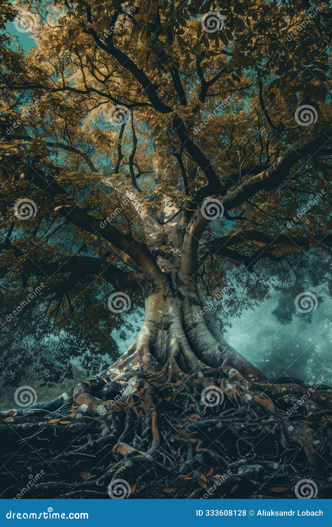 A Large Tree and Long Roots of this Tree in the Forest. the Roots are ...