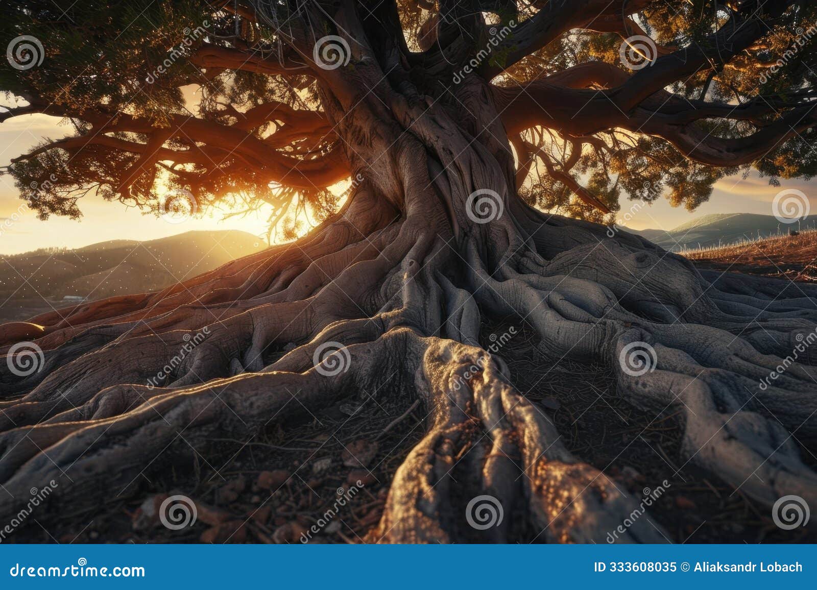 A Large Tree and Long Roots of this Tree in the Forest. the Roots are ...