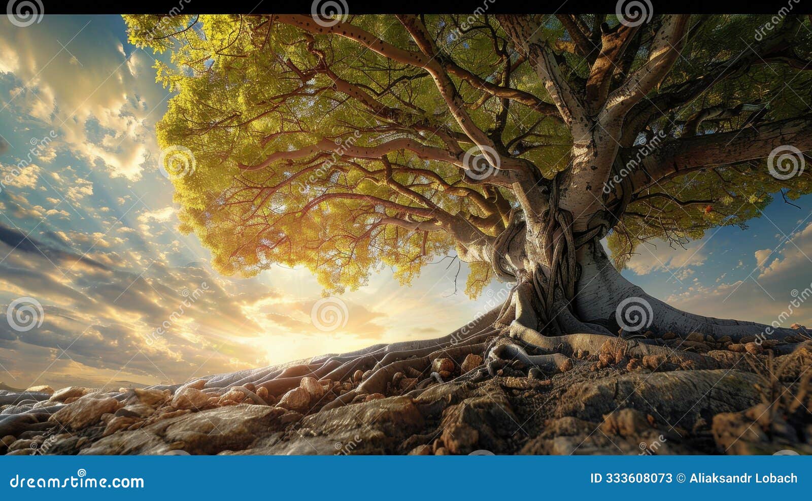 A Large Tree and Long Roots of this Tree in the Forest. the Roots are ...