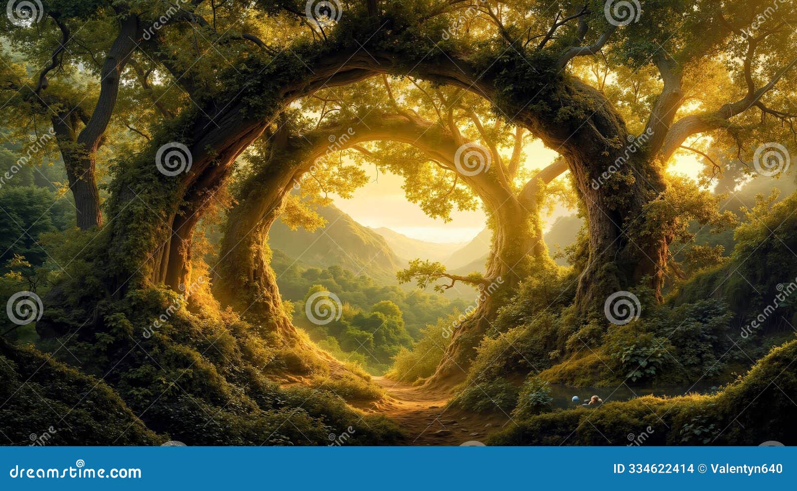 A Large Tree in the Middle of a Forest with a Path Going through it ...