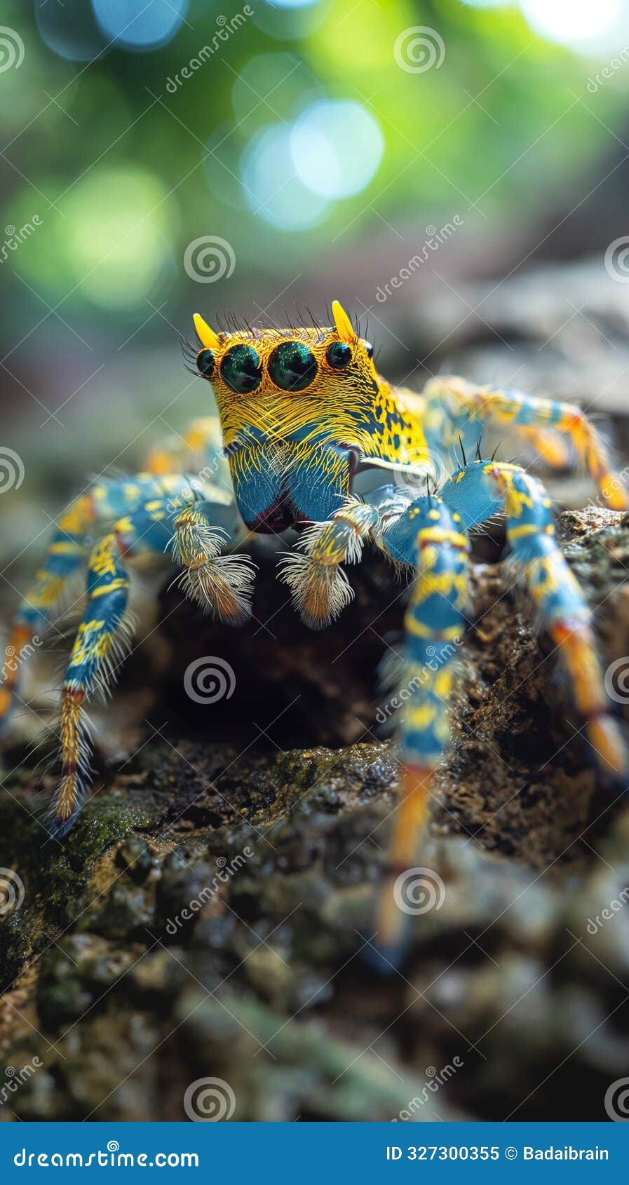 A Large Tree Spider in the Wild. Stock Illustration - Illustration of ...