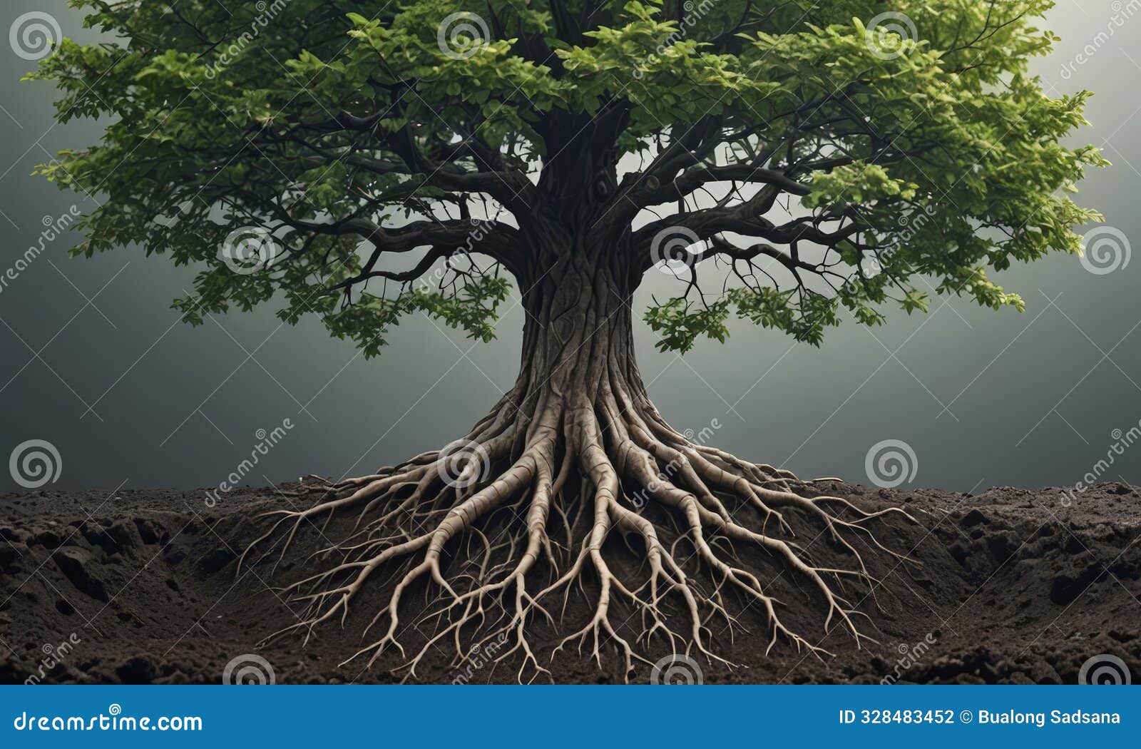 Tree Trunk, Tree Of Life Seal / Emblem Logo Design Inspiration Cartoon ...
