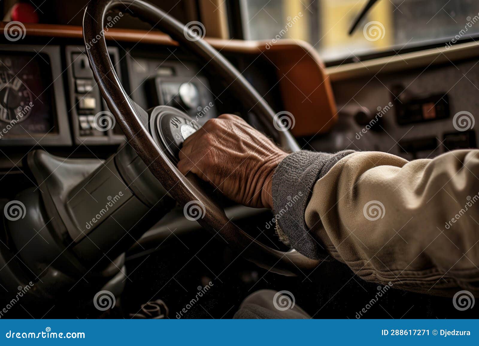 Large Truck Driver during Work Stock Image - Image of delivery, freight ...
