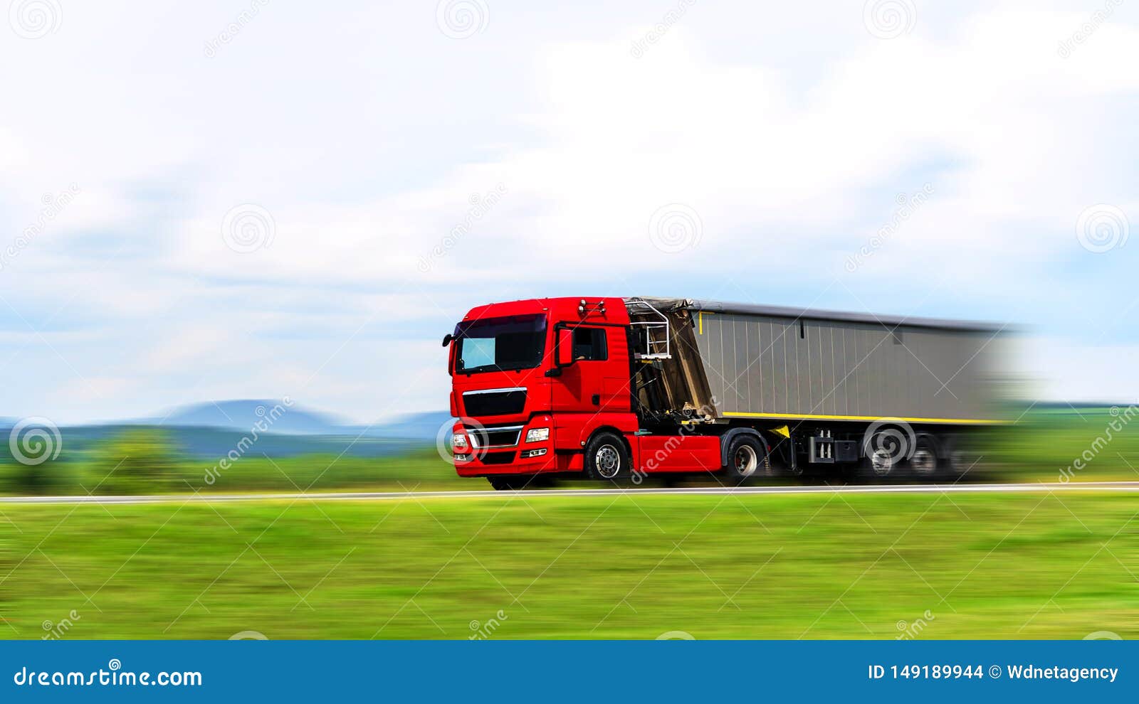 Large Truck on a Full Speed Stock Photo - Image of blur, blue: 149189944