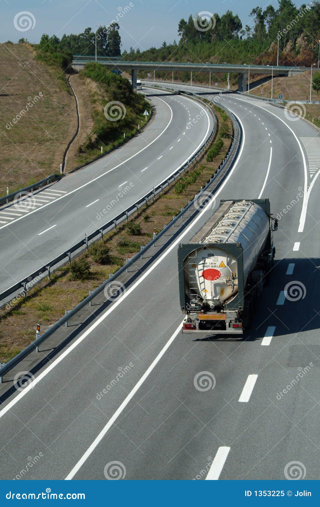 Large Truck Running in Highway Stock Image - Image of container ...