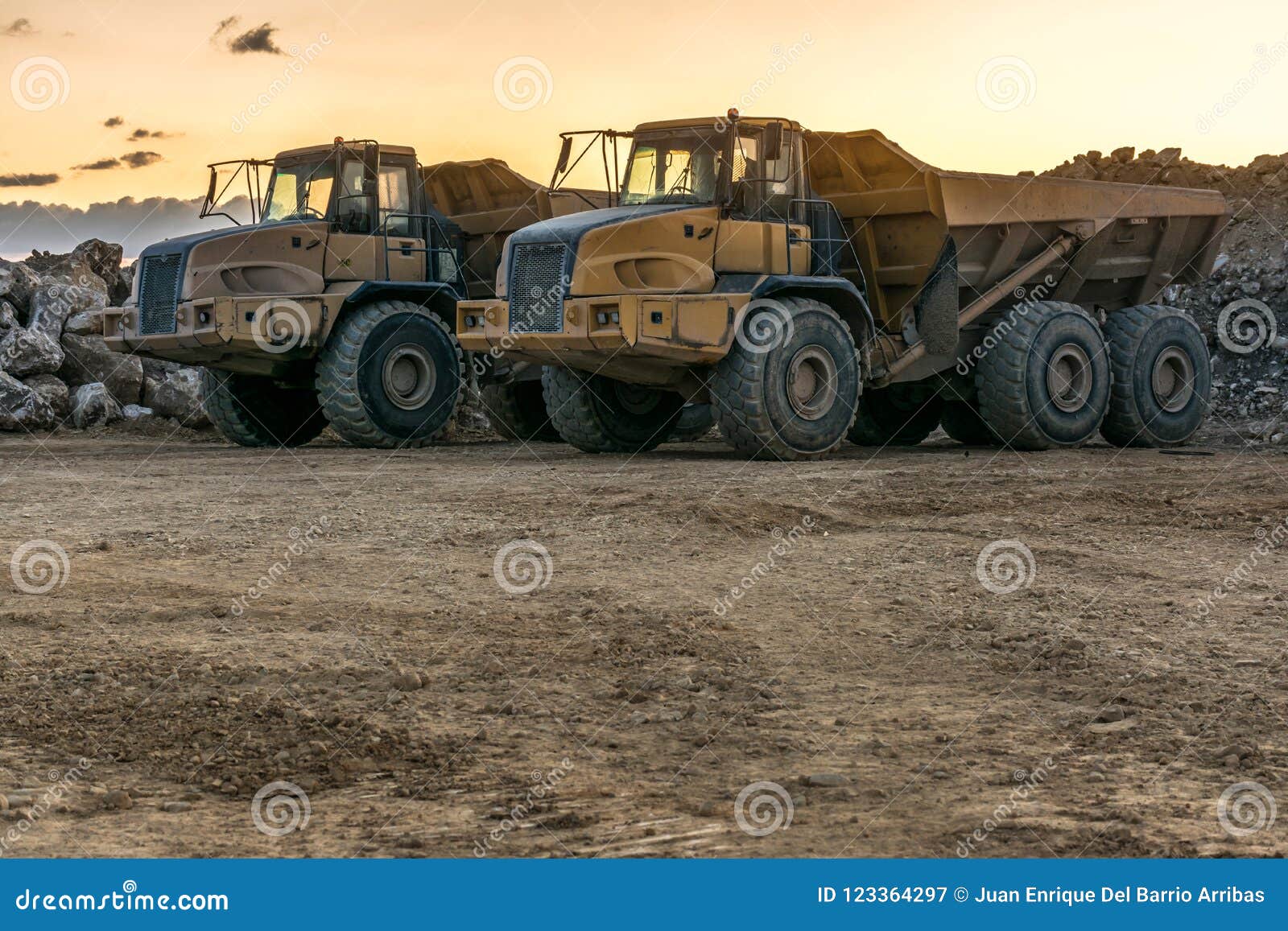 Large Trucks in an Open Pit Mine Stock Image - Image of mover, open ...