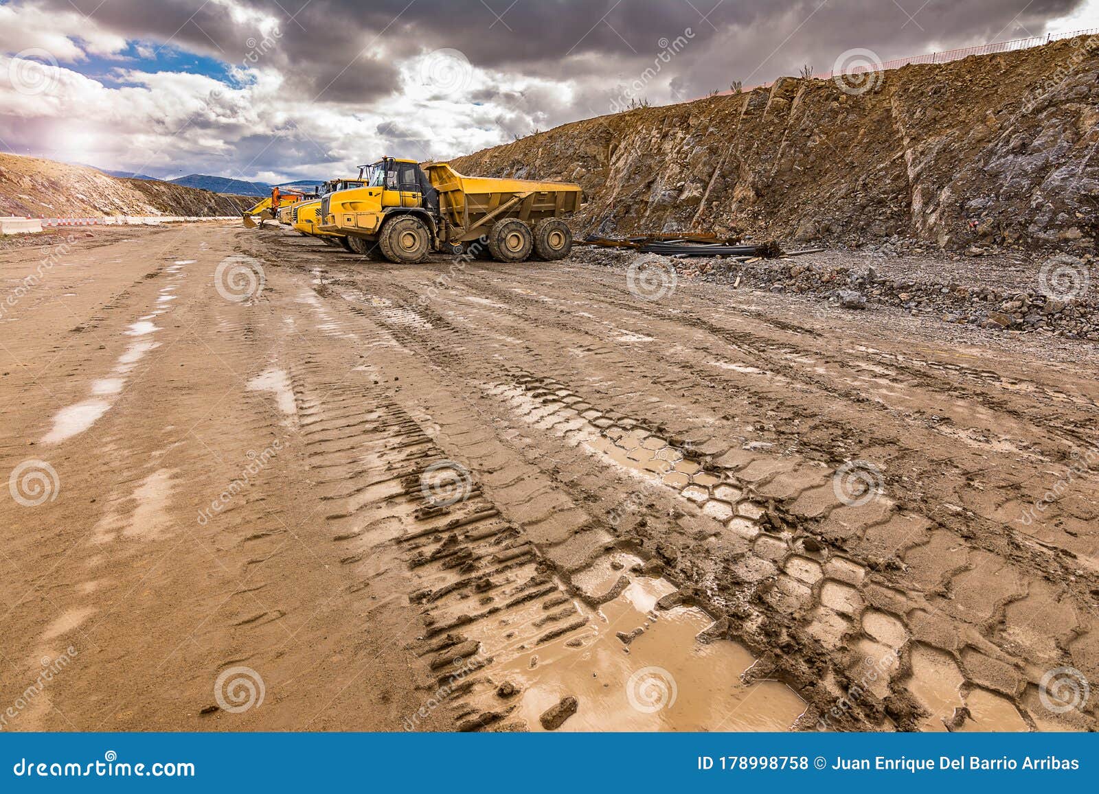 Large Trucks in an Open Pit Mine Stock Photo - Image of dump, machinery ...