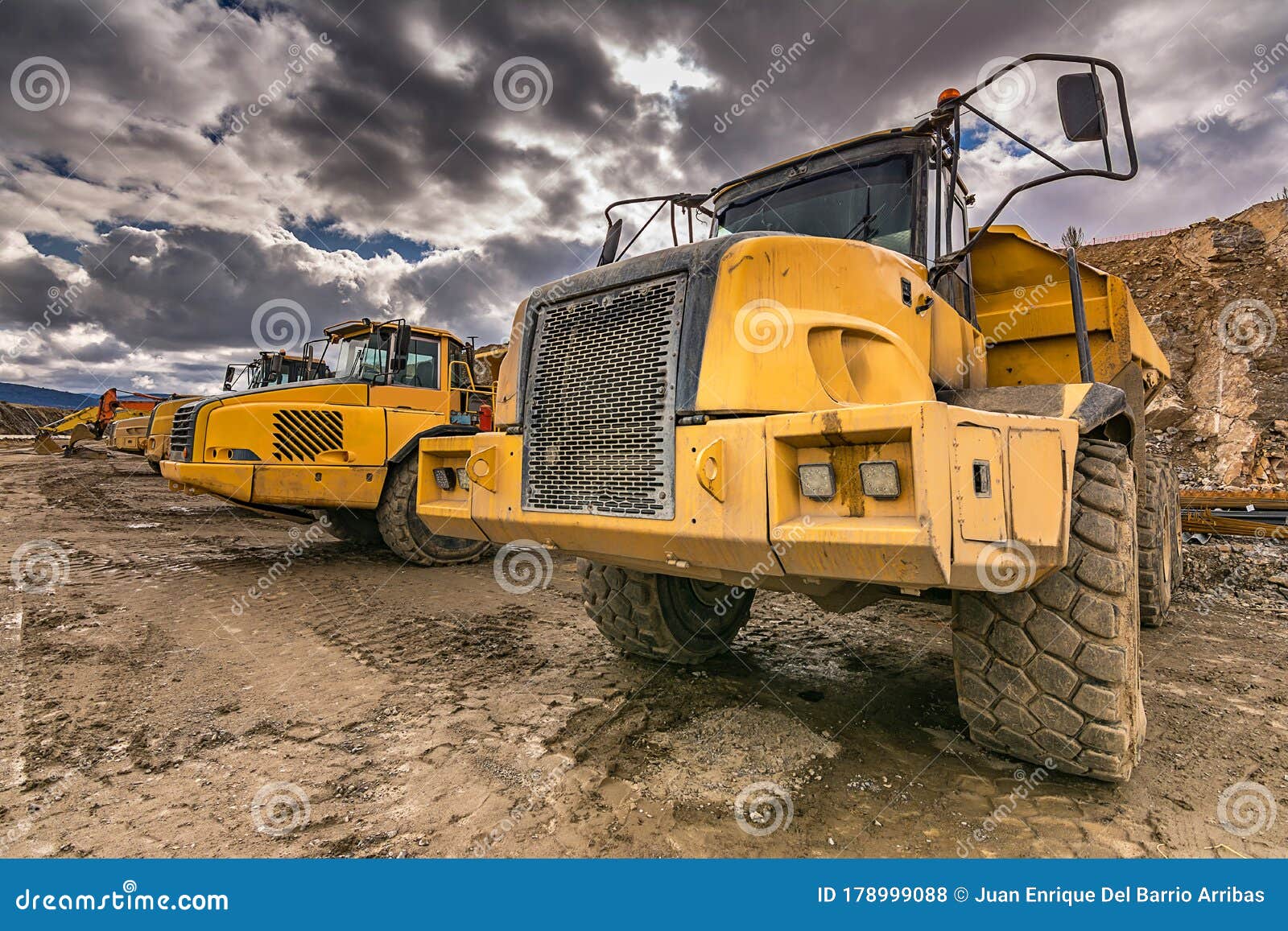 Large Trucks in an Open Pit Mine Stock Photo - Image of drive, activity ...