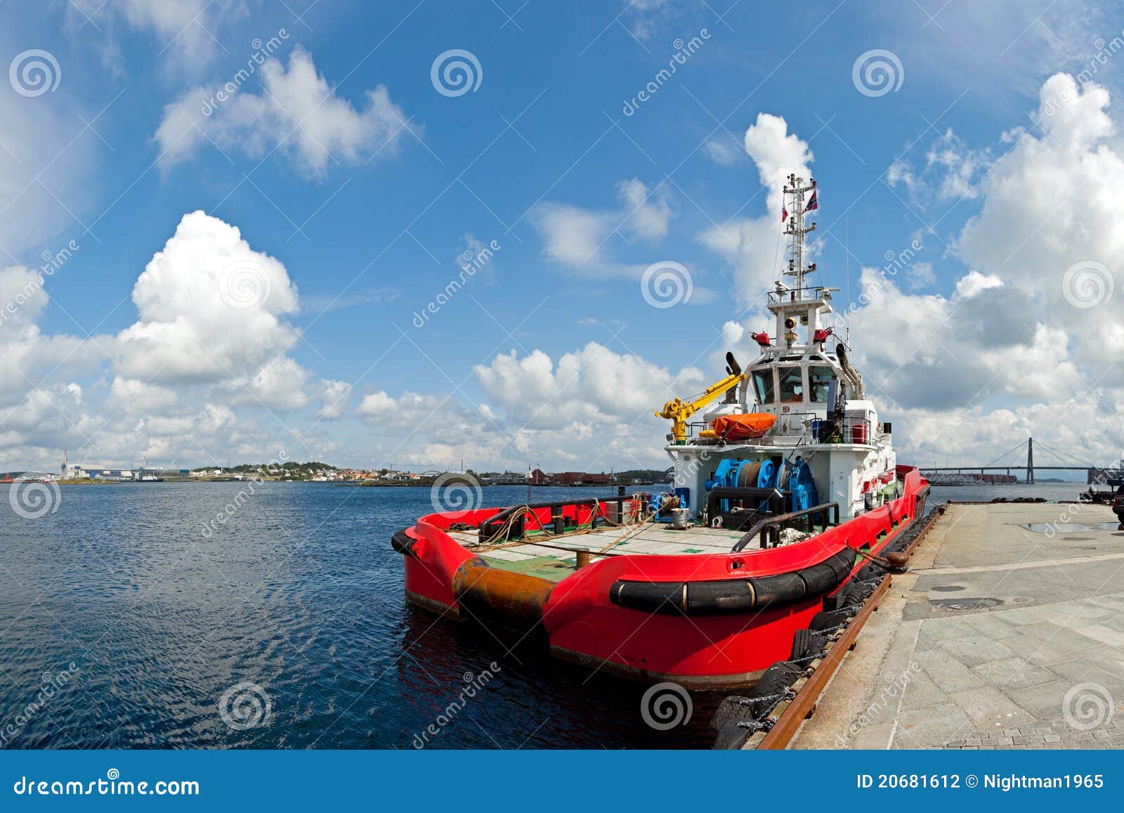 Large tugboat in port stock photo. Image of logistic - 20681612
