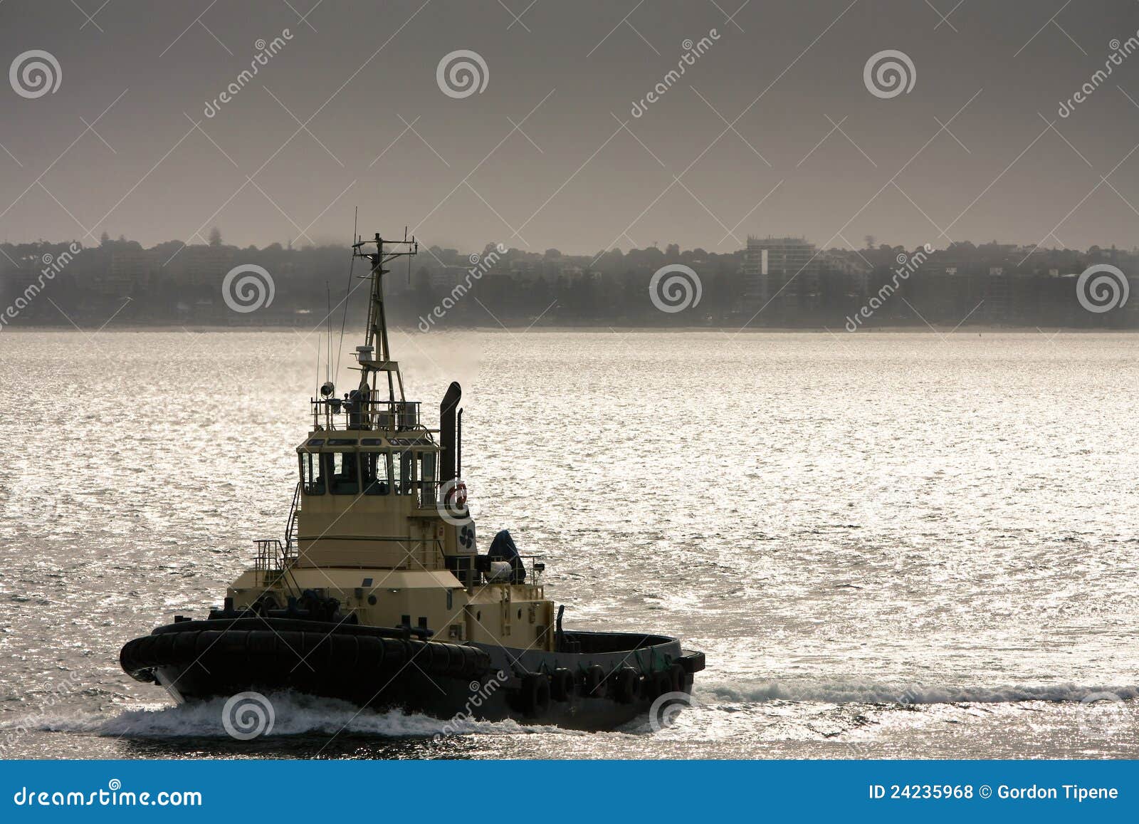 Large Tugboat at Sea in Late Afternoon. Stock Photo - Image of ocean ...