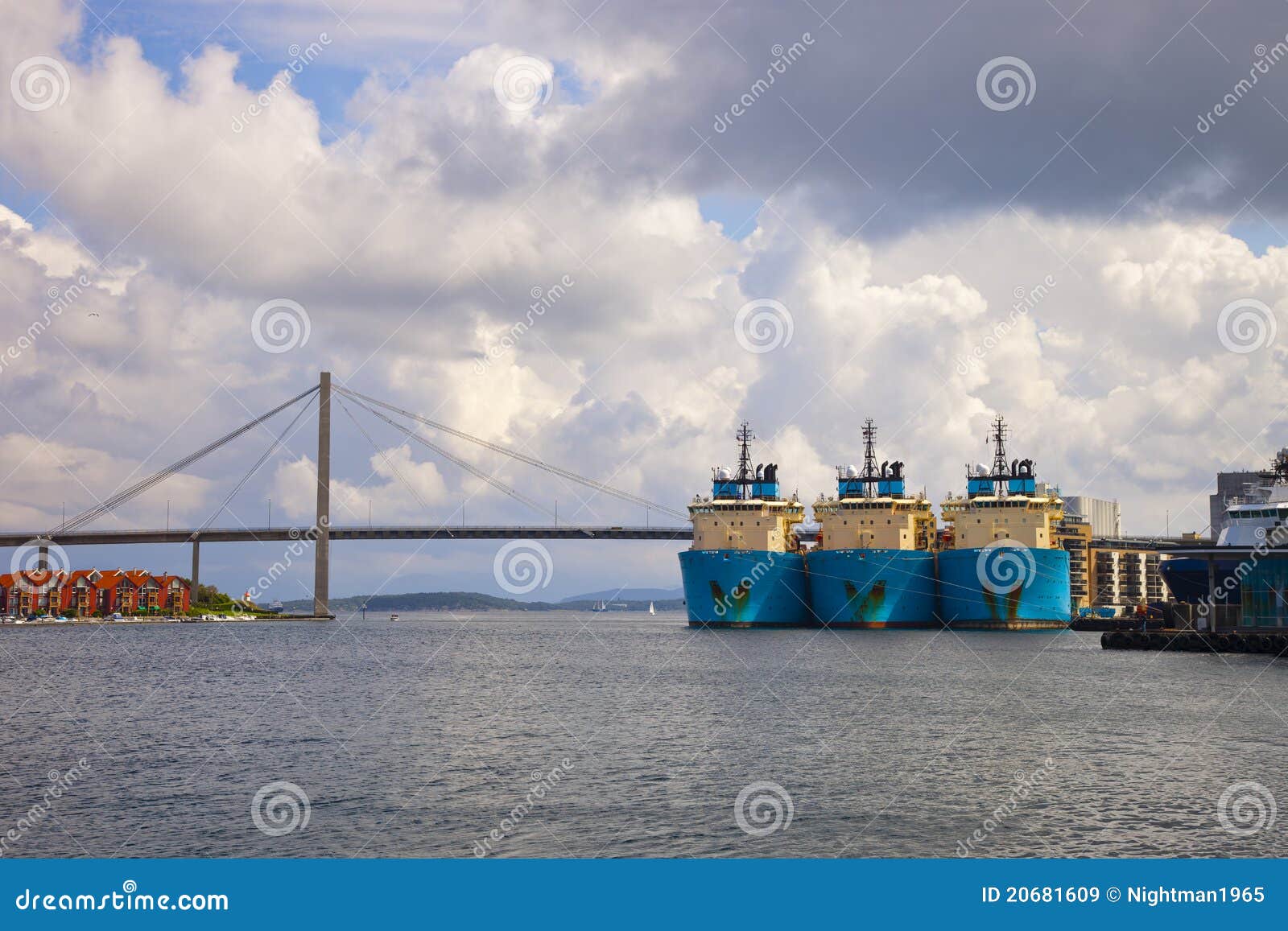 Large tugs in port stock image. Image of pylon, boat - 20681609