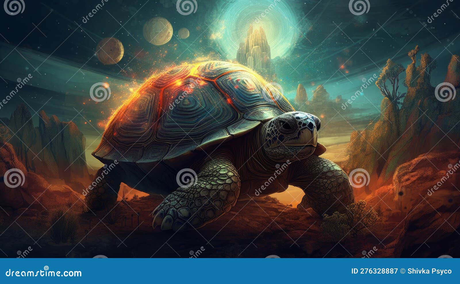 A Large Turtle Drags Itself Onto A Beach Created With Generative AI ...