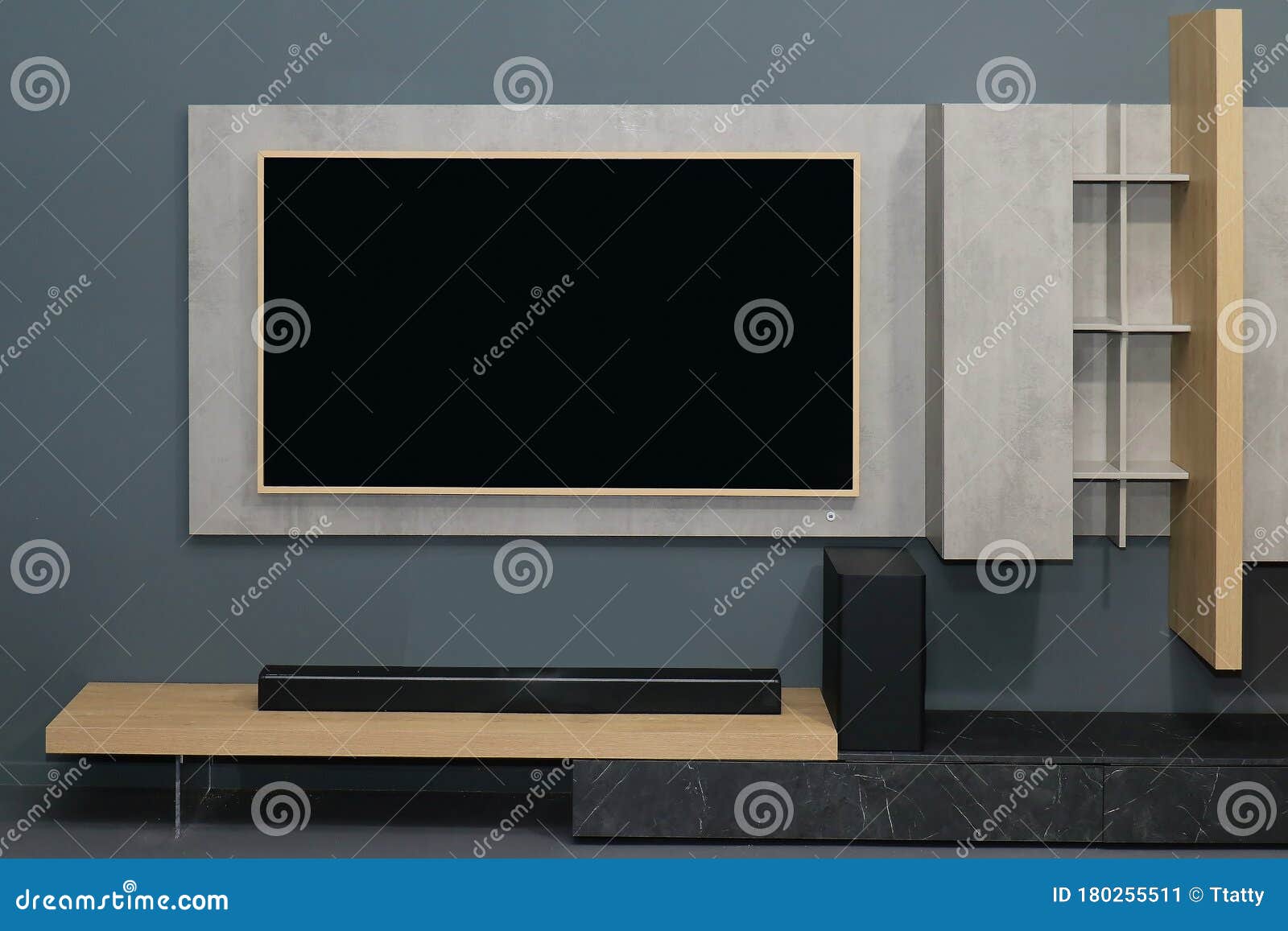 Large TV in Modern Interior Stock Image - Image of home, display: 180255511