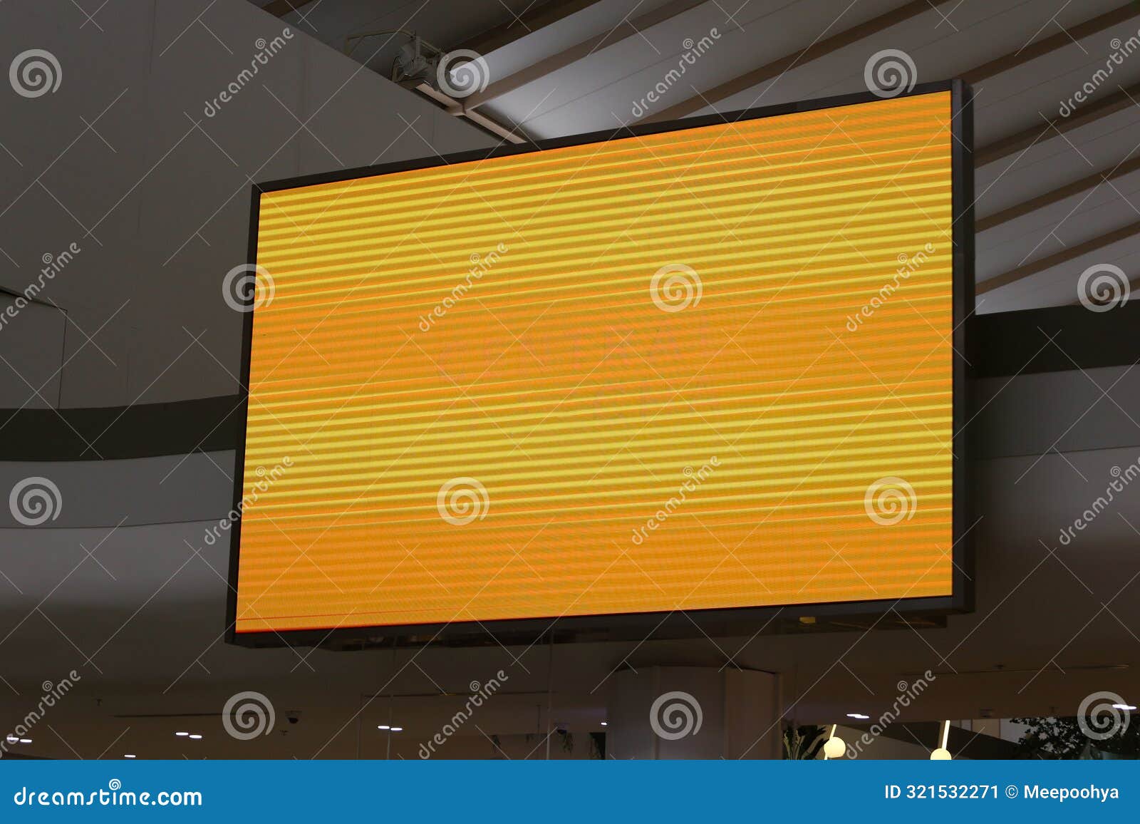 A Large TV or Projector Screen with an Orange Background in Screen ...