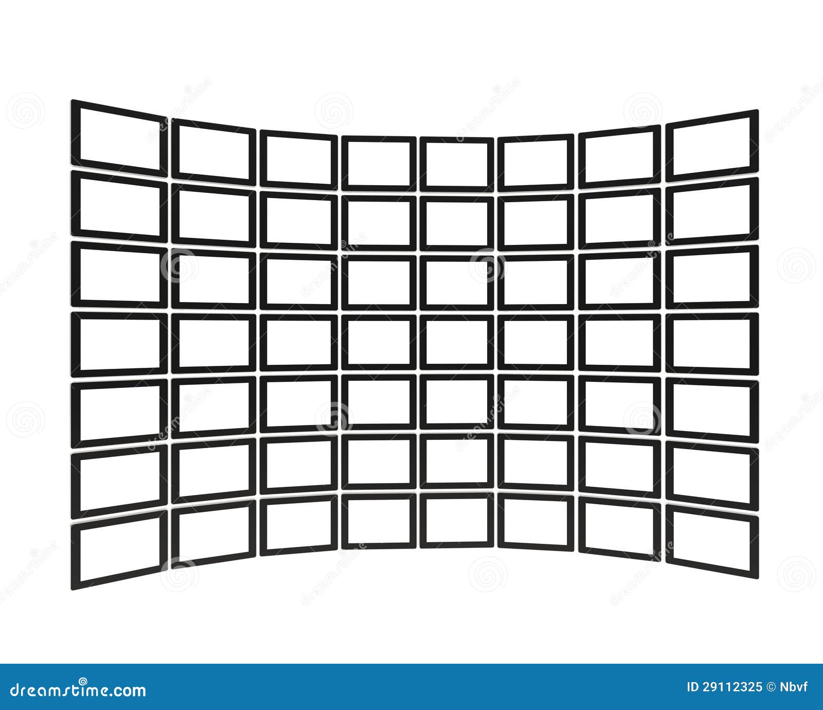 Large Tv Screen Block Made of Tablet Devices Isolated Stock ...