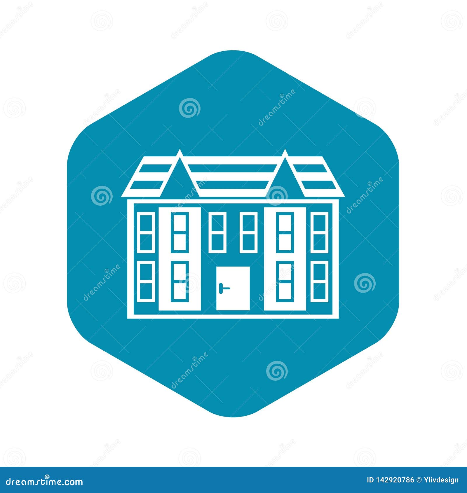 Large Two-storey House Icon, Simple Style Stock Vector - Illustration ...