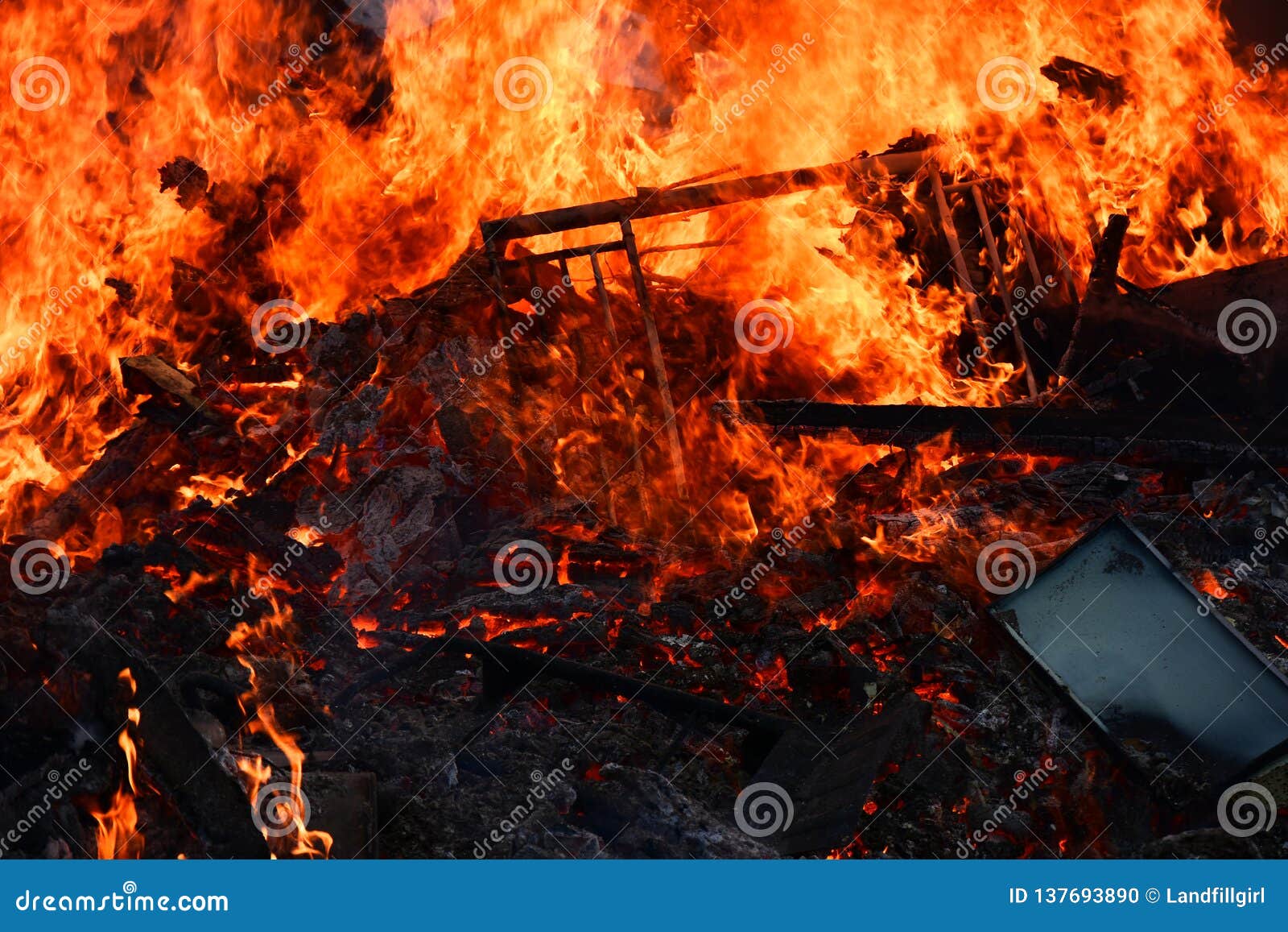Large Uncontrolled Wood Fire Stock Photo - Image of arson, abstract ...