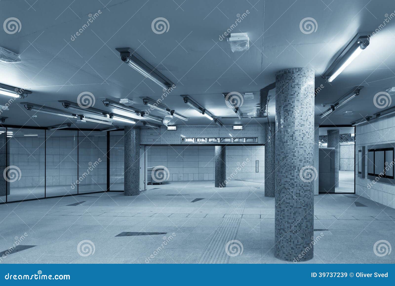 Large Underground Interior in a City Stock Image - Image of indoors ...