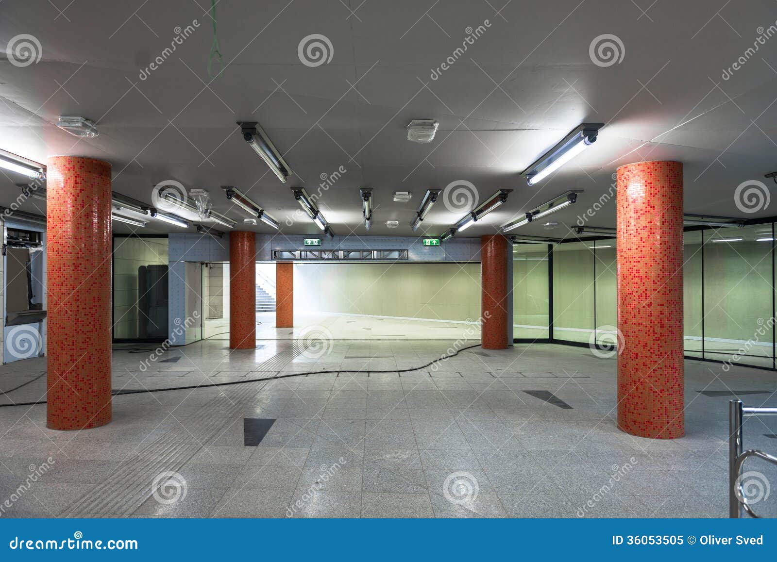 Large Underground Interior in a City Stock Image - Image of abstract ...