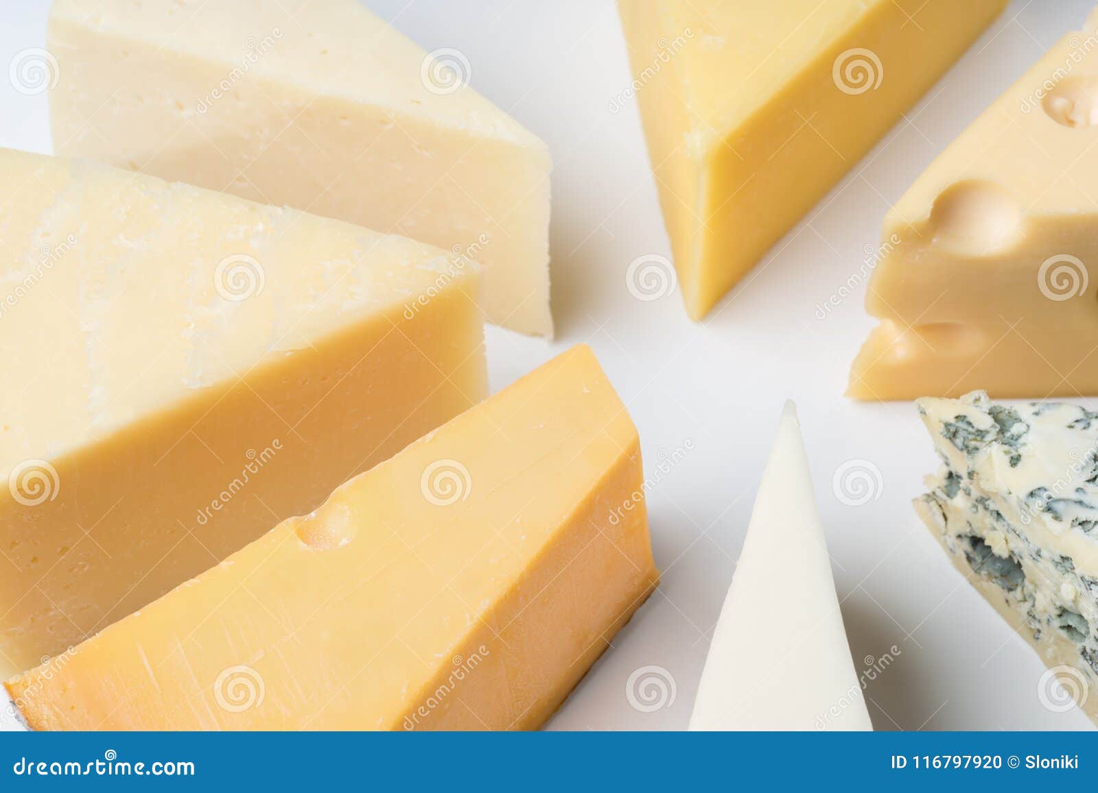 Different Types of Cheese on White Background Stock Photo - Image of ...