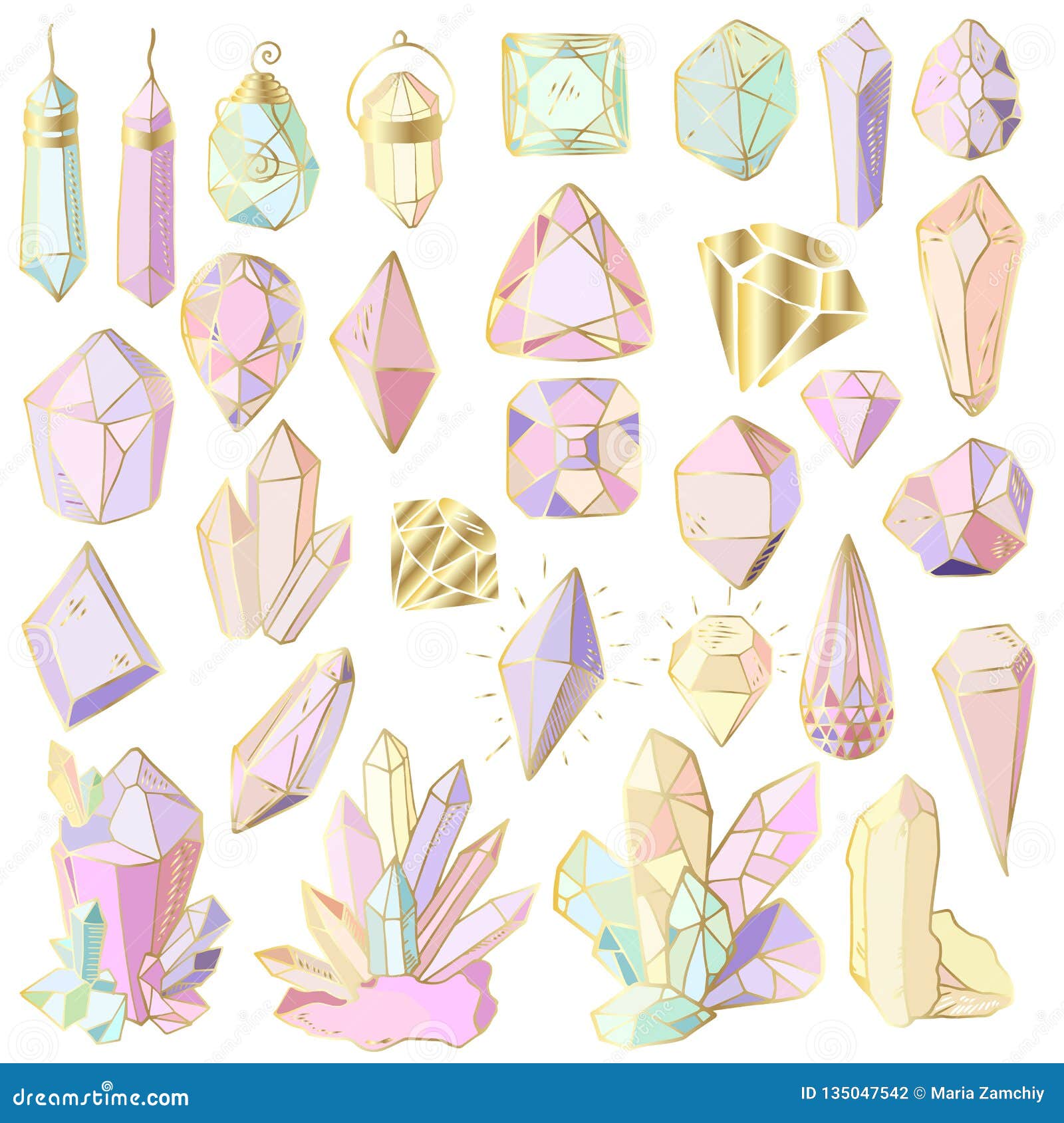 Vector Crystals Set stock vector. Illustration of pendant - 135047542