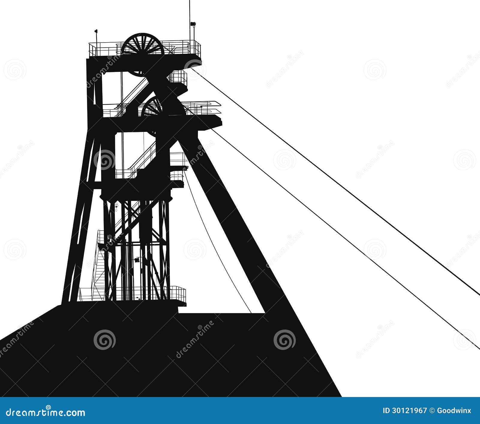 A Tower for Coal Mining Vector Stock Vector - Illustration of elevator ...